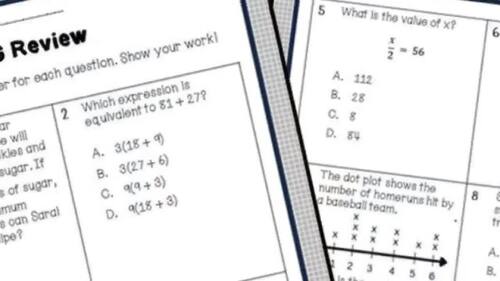EOG Review #1 | 6th Grade Math | Test Prep by My Math Teacher Heart