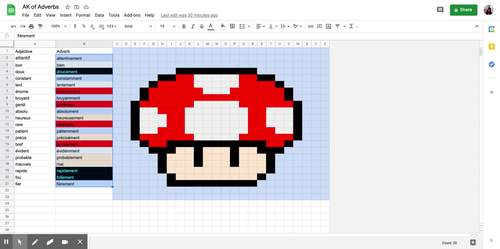 Adverbs Flow Chart & Pixel Art Mystery Reveal Practice (French) | TPT