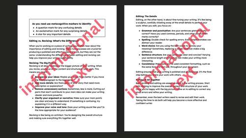 Editing vs Revising Lesson by The MiddleVerse | TPT