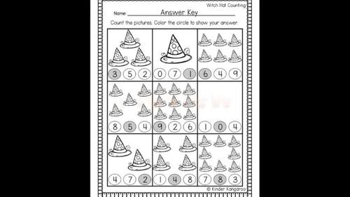 No-Prep Halloween Review Worksheets-ELA and Math by Kinder Kangaroo