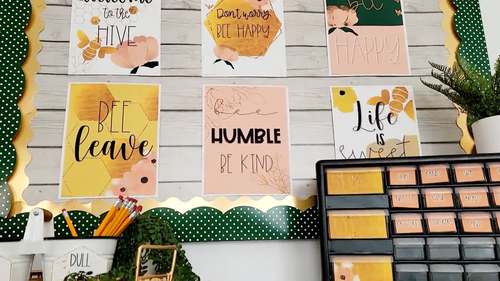 BOHO Bee Classroom Decor Quotes Mindset Posters by Lisa's Classroom