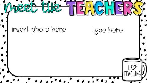 EDITABLE Open House | Meet the Teacher | Back to School Slides | TPT