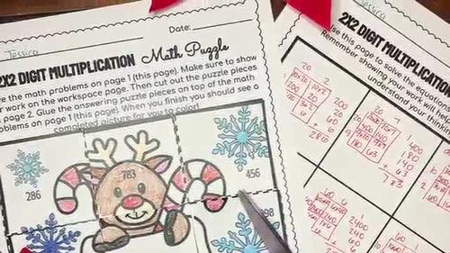 4.NBT.5 Christmas Themed Multi-digit Multiplication Word Problems Math ...
