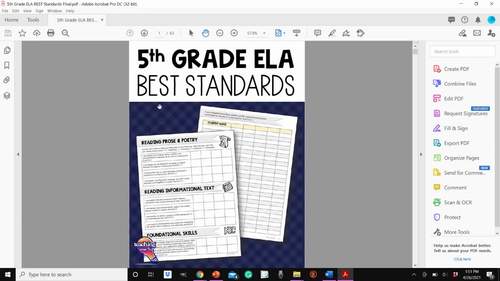 6th Grade MATH BEST Standards I Can Posters & Checklists Bundle Florida