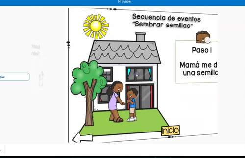 Sequence of events in Spanish- Planting a seed in BOOM CARDS | TPT