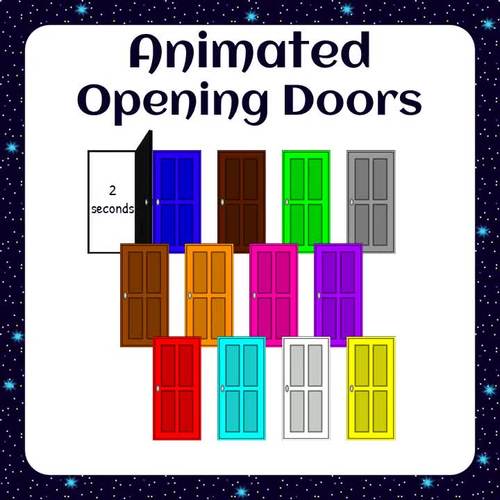 Animated GIF Opening On Delay Doors Clipart by Colleen's Cosmic Collection