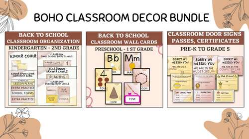 BOHO CLASSROOM DECOR BUNDLE | BACK TO SCHOOL by TeachingPumpkins