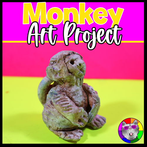 Tropical Rainforest Art Lesson, Monkey Air Dry Clay Sculpture Project