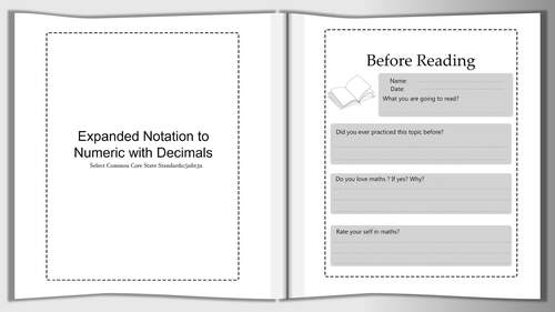 Expanded Notation to Numeric with Decimals-5.NBT.3A-5th grade-Practice ...
