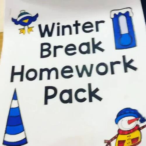 Winter Break Homework Pack {PRINT AND GO} by 5432 FUN | TPT