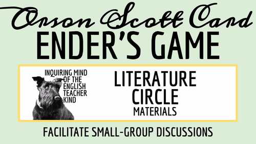 Ender's Game by Orson Scott Card Literature Circle Activities for High ...