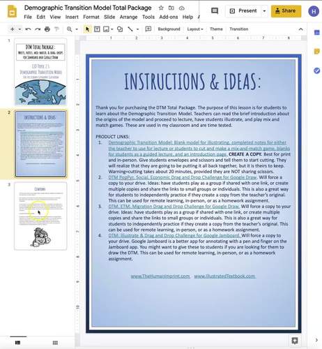 Demographic Transition Model-Worksheets & Digital Drag/Drops - Human ...