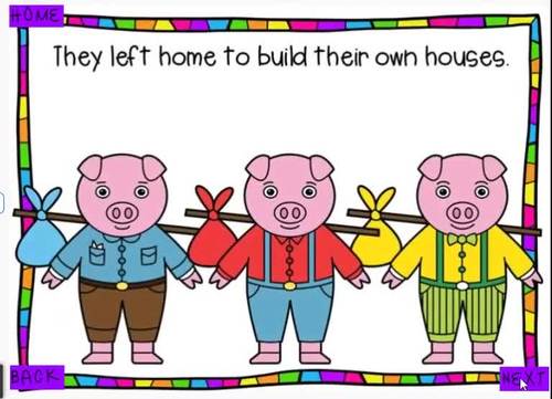 SIMPLE STORY Three Little Pigs BOOM CARDS™ and Print by One Of A Kind Kids