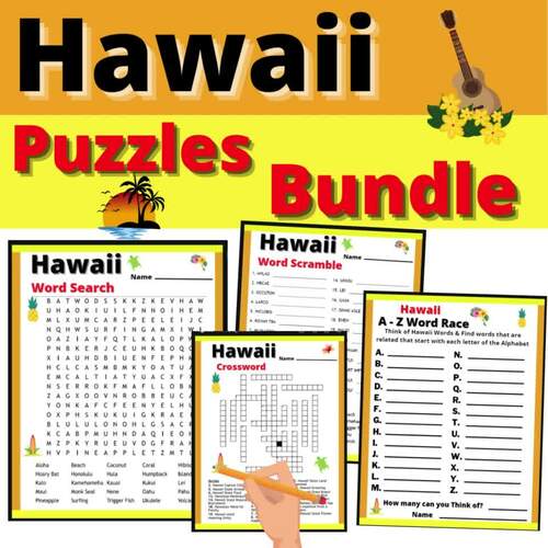 Hawaii Puzzles Bundle Vocabulary Activity No Prep Morning Theme | TPT