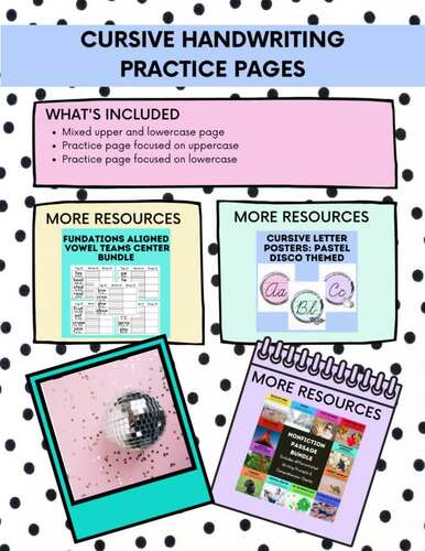 Cursive Handwriting Practice Pages by Ms Beh in K | TPT