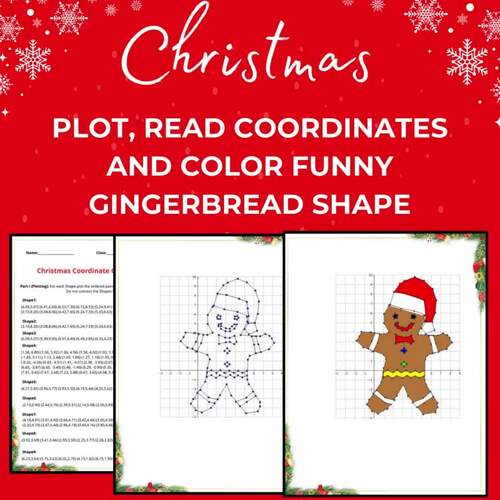 Coordinate Plane Graphing Plotting Points Gingerbread Christmas Mystery ...