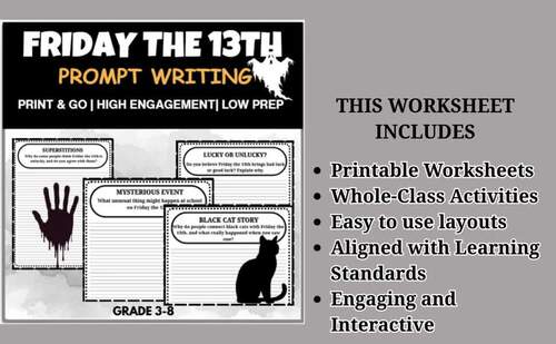 Spooky Friday the 13th Writing Prompts | Grades 3–8 by Learnwith Ease