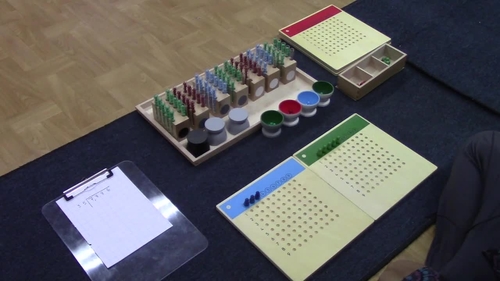Montessori Racks and Tubes division with a remainder by Montessori Tube