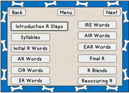 R Sound Steps for Articulation Give the Dog a Bone Boom Cards Deck