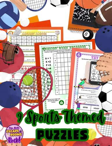 Sports Themed Escape Room by Mrs Stock Rocks | TPT