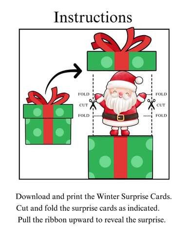 Printable Christmas Surprise Cards | Pop-Up Holiday Cards for Kids | 10 DIY