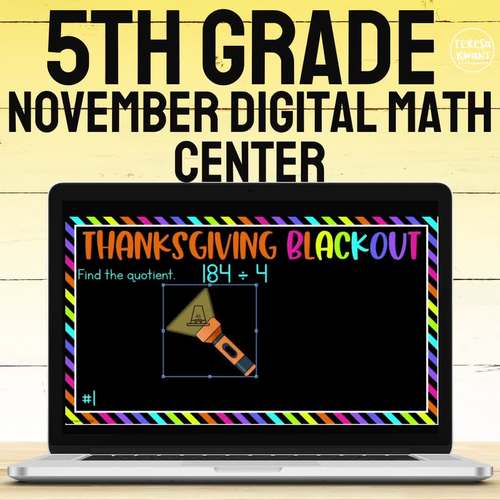 Thanksgiving Digital Math Center 5th Grade Long Division | Distance ...