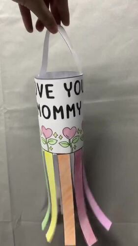 Mother's Day Craft Project: "LOVE MOM" Hanging Windsock Activity ...