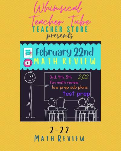 2/22 Math Review for 3rd, 4th, and 5th Grade | TPT