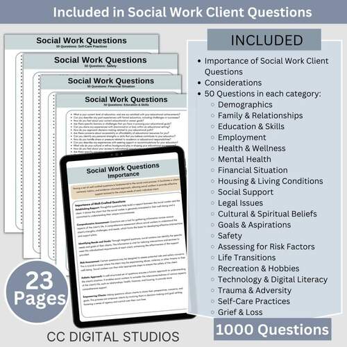 Therapy Questions Bundle, Therapy Cheat Sheets, SAVE 25% Bundle | TPT