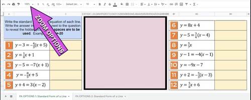 PIXEL ART: Standard Form of a Linear Equation (2 Options) DISTANCE LEARNING