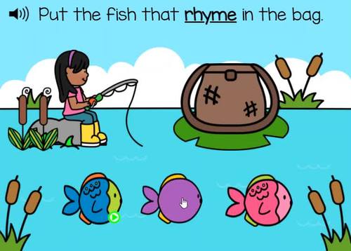 BOOM Cards ™ Fishing for Phonemic Awareness- Rhyming Words CVC | TpT