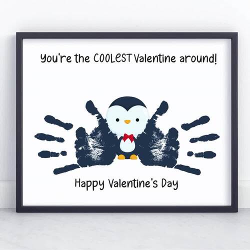 Valentines Handprint Craft | Penguin Craft | Valentines Day Activities
