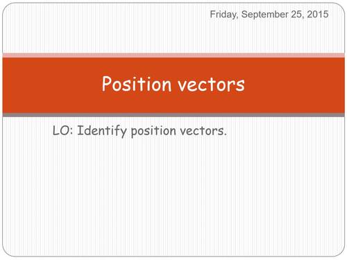 Position vectors by Maths Support Centre | TPT