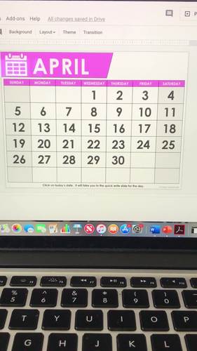 Digital Calendar Quick Write (April) | for Distance Learning | TPT