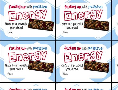 Energy Bar/ Granola Bar Beginning of Year Gift Tag- Fueling up with ...