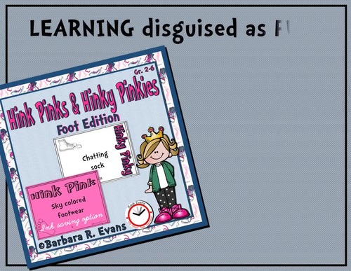 HINK PINKS HINKY PINKIES PUZZLES Foot Theme Word Riddles Task Cards GATE