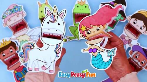 Mini Puppets Fairy Tale Crafts, Printable Puppets by Easy Peasy and Fun