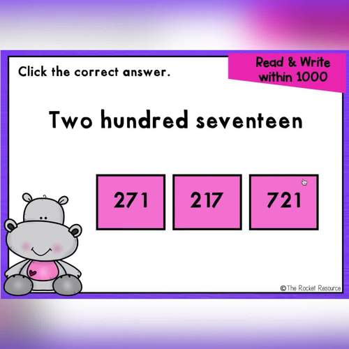 Valentines Read and Write numbers to 1000 BOOM™ Cards | 2.NBT.3 | TPT