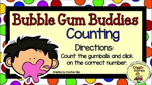 Giggly Games Bubble Gum Buddies Counting GOOGLE SLIDES | Distance Learning