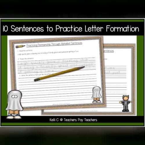 Handwriting Practice Forming Letters In Sentences For Halloween by Kelli C
