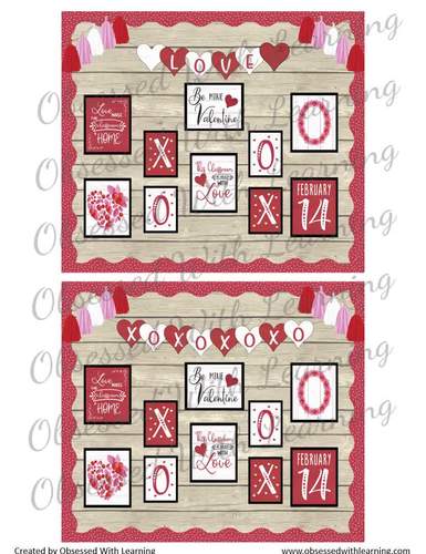 Valentine's Day Bulletin Board, Door Décor, & Bitmoji Virtual Classroom