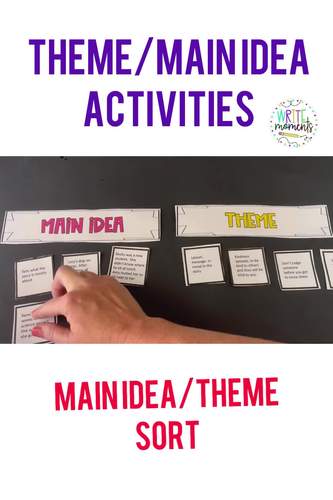 Theme/Main Idea: Reading Skills Activities by Write Moments | TPT