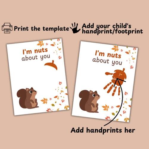 Squirrel Template | Fall Handprint Craft | Fall Craft | Fall Activities ...