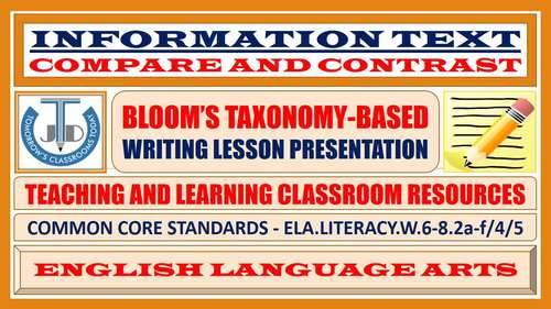 COMPARE-CONTRAST - INFORMATION TEXT - WORKSHEETS by JOHN DSOUZA | TPT