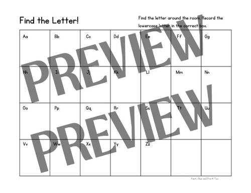 ABC Write the Room- Preschool + Kindergarten by Paint Glue and Pre K Too