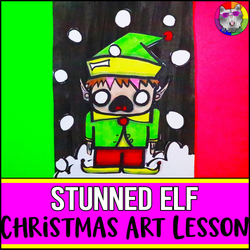 Christmas Art Lesson, Santa's Elf Art Project for Elementary or Middle ...