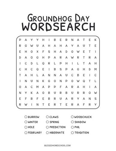 Groundhog Day Activity Set by Blessed Homeschool Printables | TPT