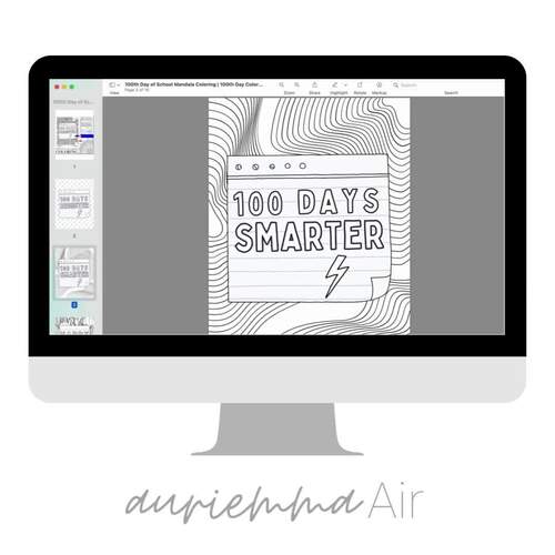 100th Day of School Mandala Coloring | 100th Day Coloring Worksheets