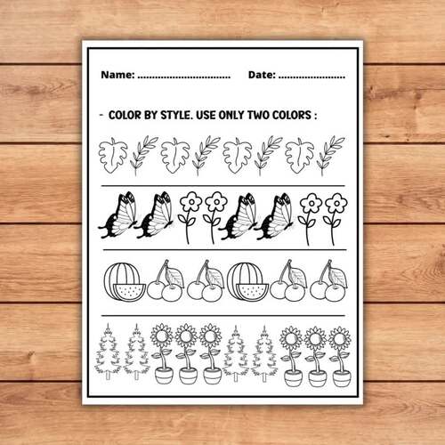 Craftivities Math Back to School - Patterns Practice Pages Sub Plans