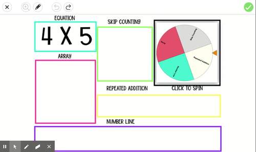 Seesaw Ways to Represent Multiplication Mat with Digital Spinner 3.4E